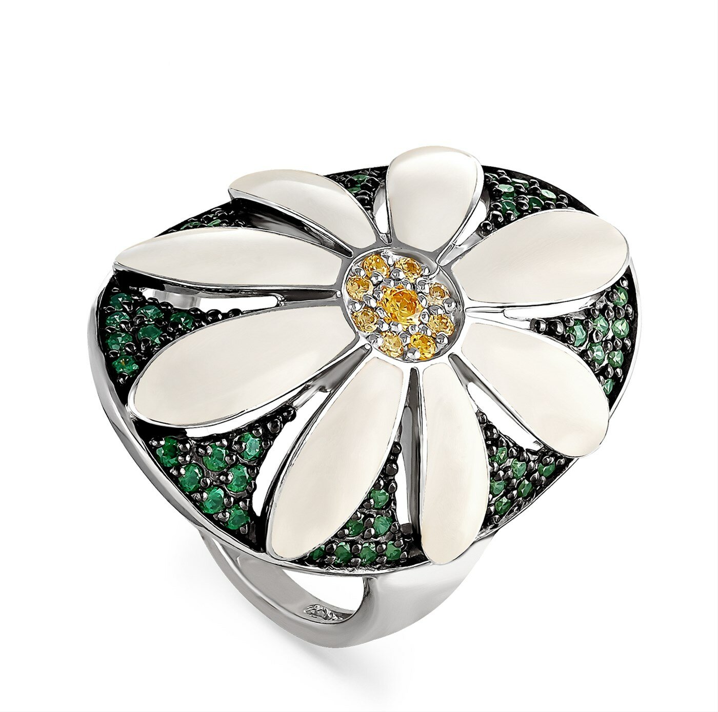 Кольцо, серебро, 925 проба, фианит