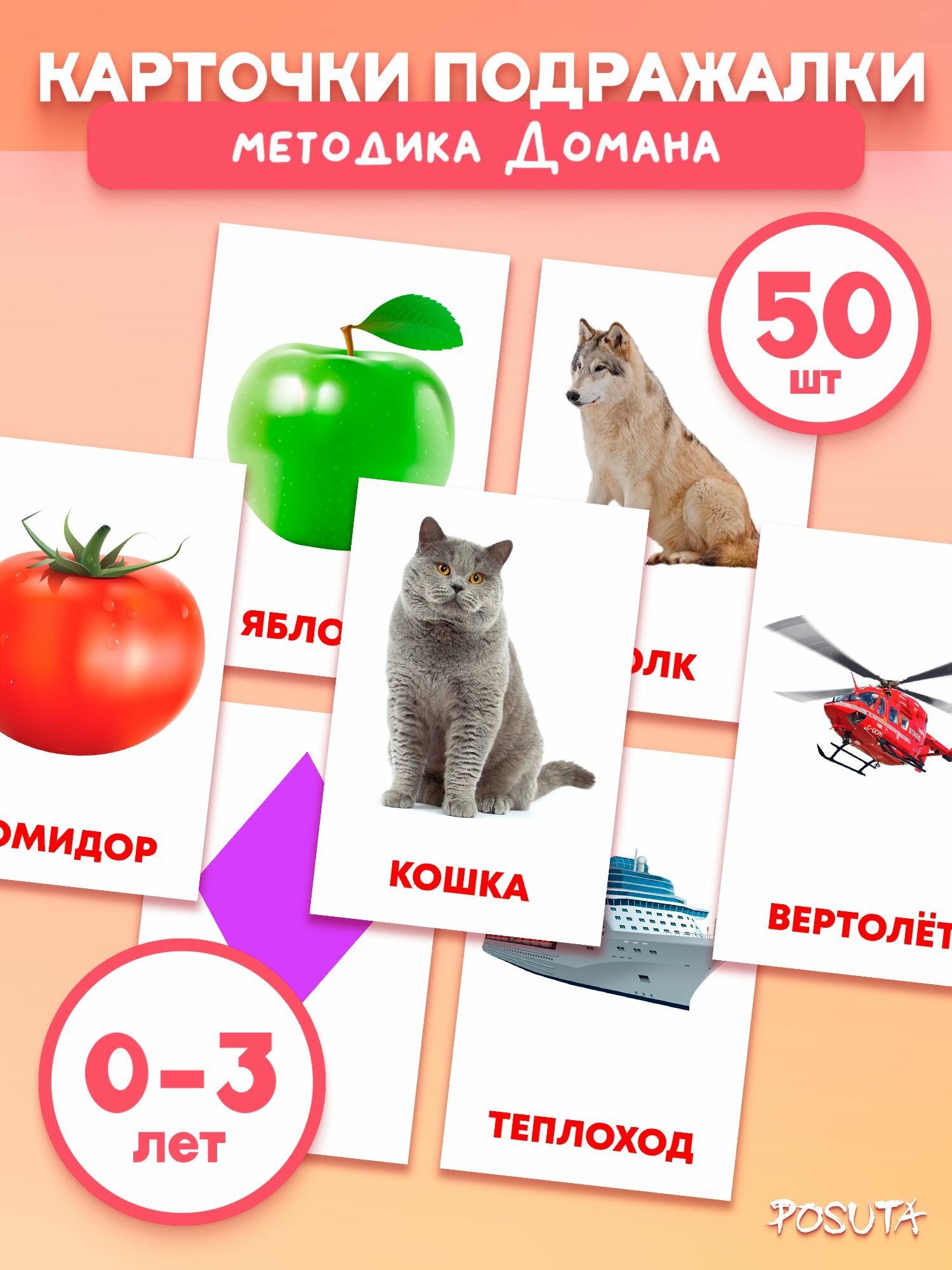 Набор мини постеров обучающие карточки
