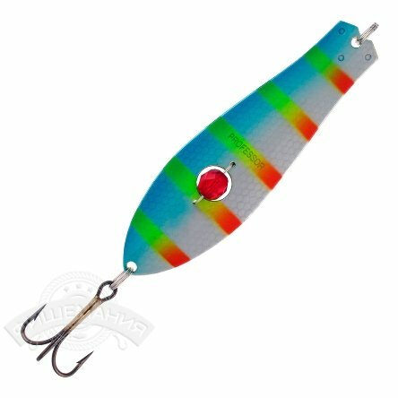 Блесна колеблющаяся Kuusamo Professor 2 90/26 (бусинка) GR/FYe/FR/BLU/N-B