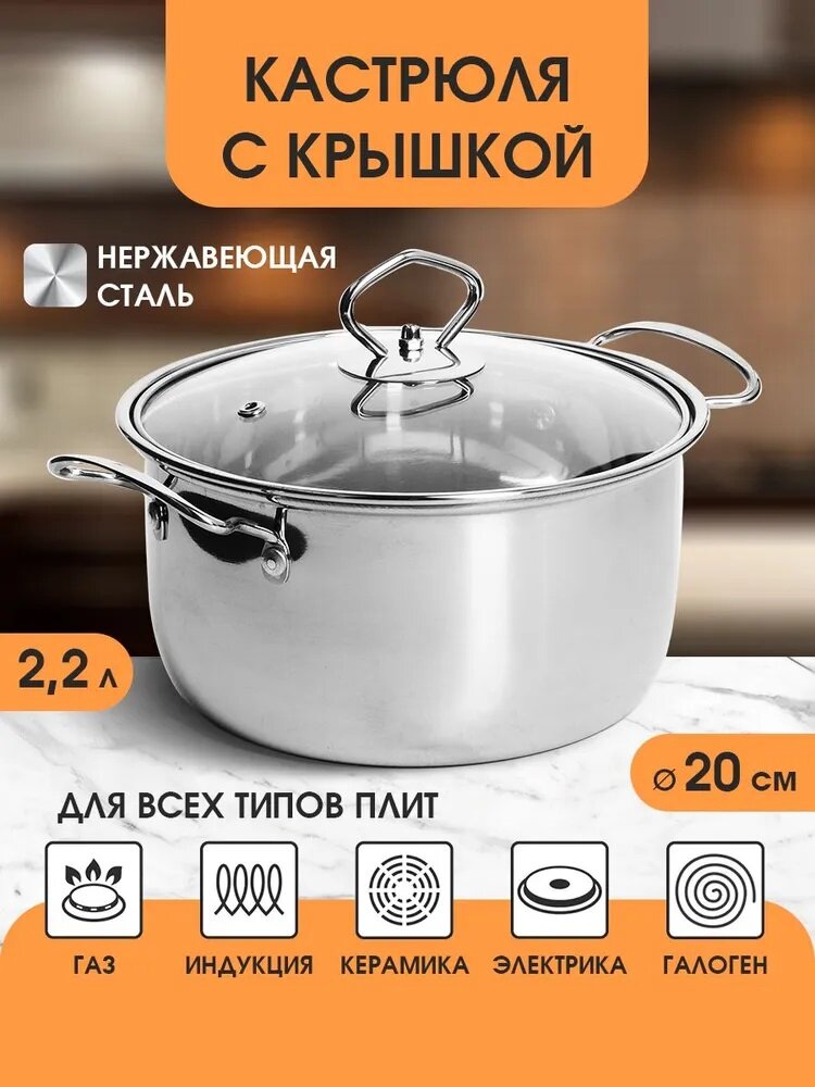 Кастрюля для индукции 2.5л