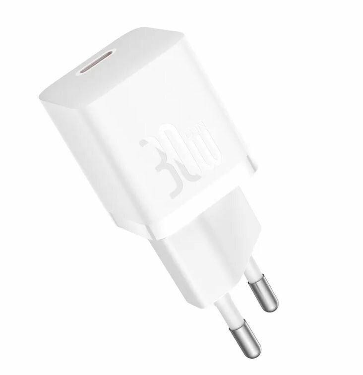 Зарядное устройство Baseus OS GaN5 Fast Charger Mini 1C 30W EU Белый