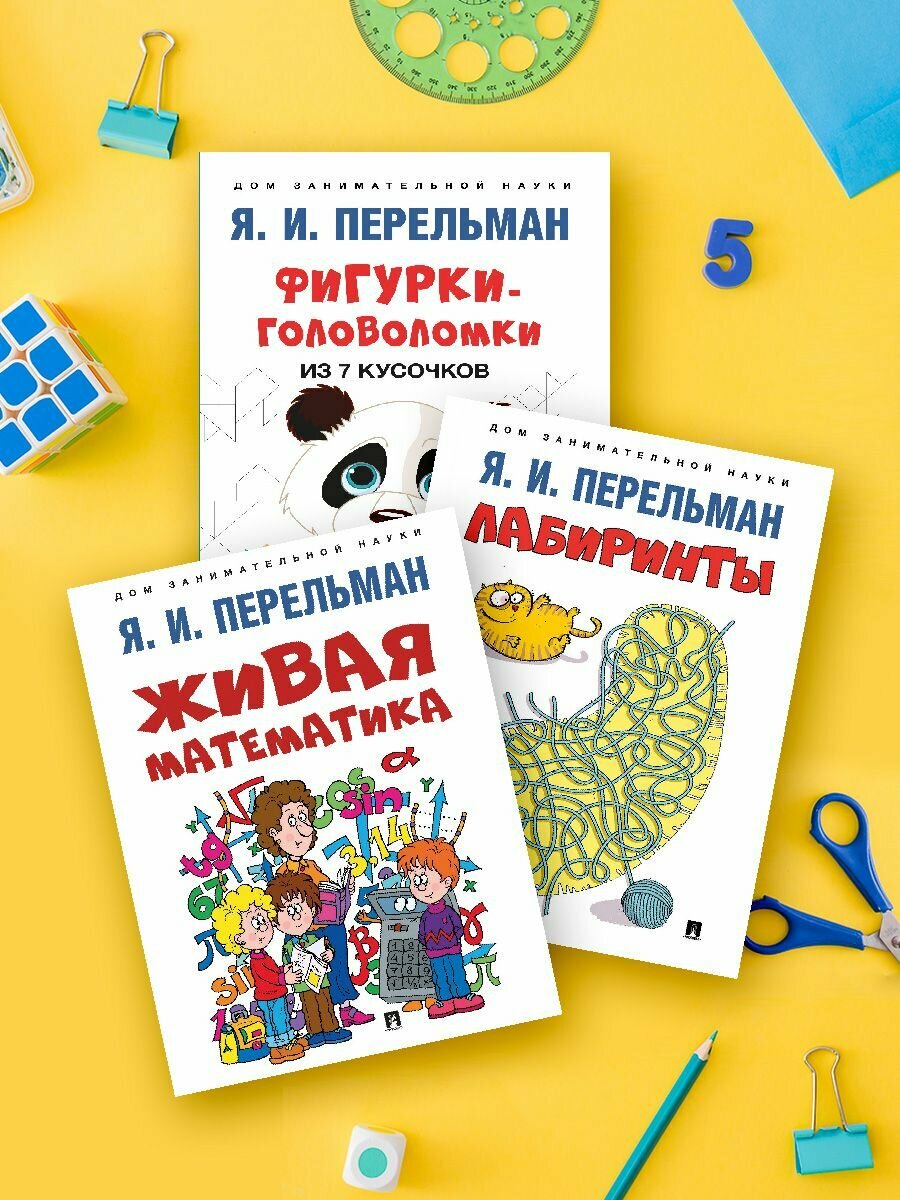 Дом занимательной науки. Комплект 22. Живая математика. Лабиринты. Фигурки-головоломки из 7 кусочков.