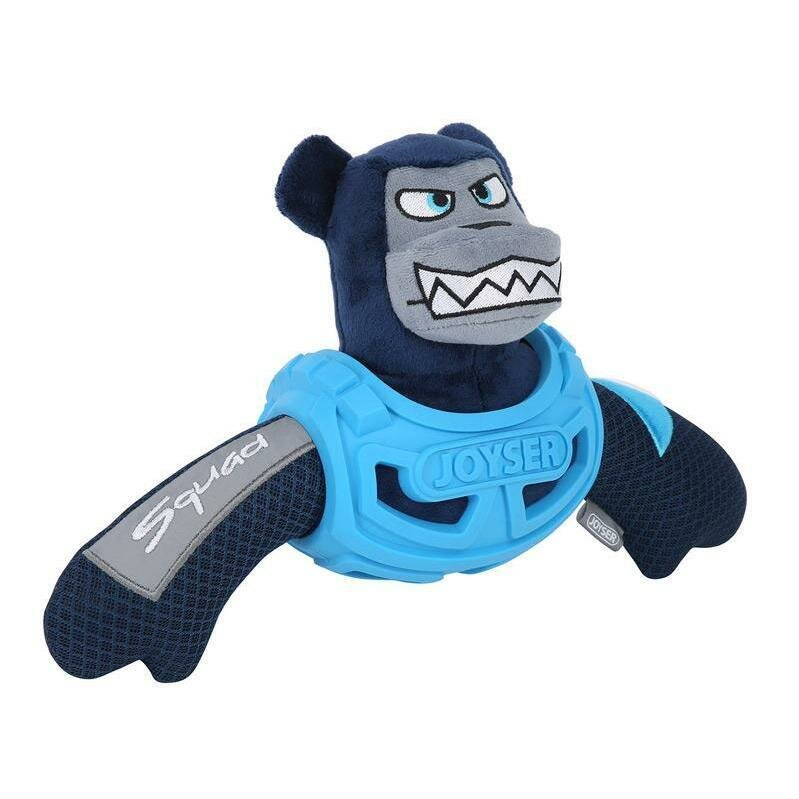 Игрушка для собак JOYSER Squad Медведь J-Bear в броне с пищалкой M/L голубой, 32 см