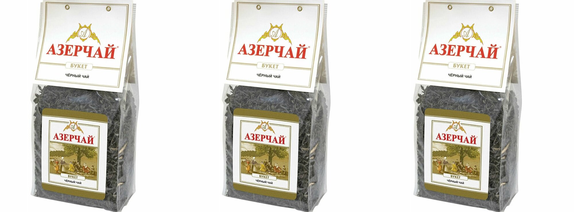 Чай Azercay черный крупнолистовой, сорт Букет, 400 грамм - 3 штуки