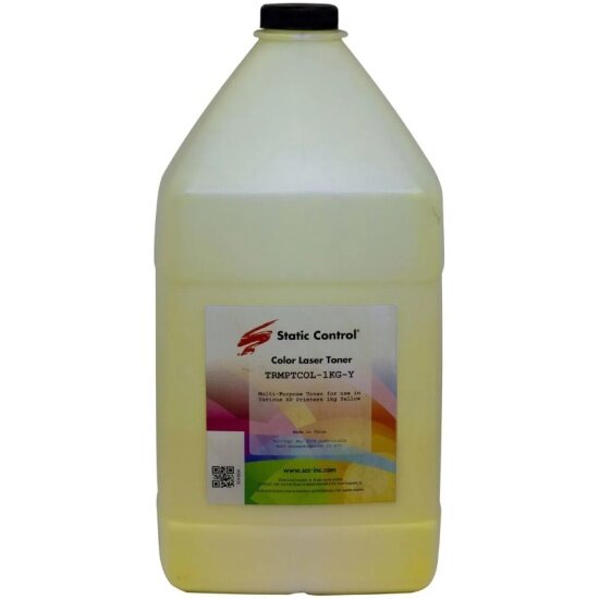 Тонер Static Control TRMPTCOL-1KG-Y желтый флакон 1000гр. HP CLJCP1515/Canon MF8330 для принтера