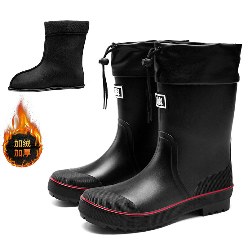 Модные полусапожки из Европы и Америки, ветро- и дождевики, мужская модная верхняя одежда, водонепроницаемая обувь для рыбалки с толстым дном, водонепроницаемая эластичная водонепроницаемая обувь из ткани
