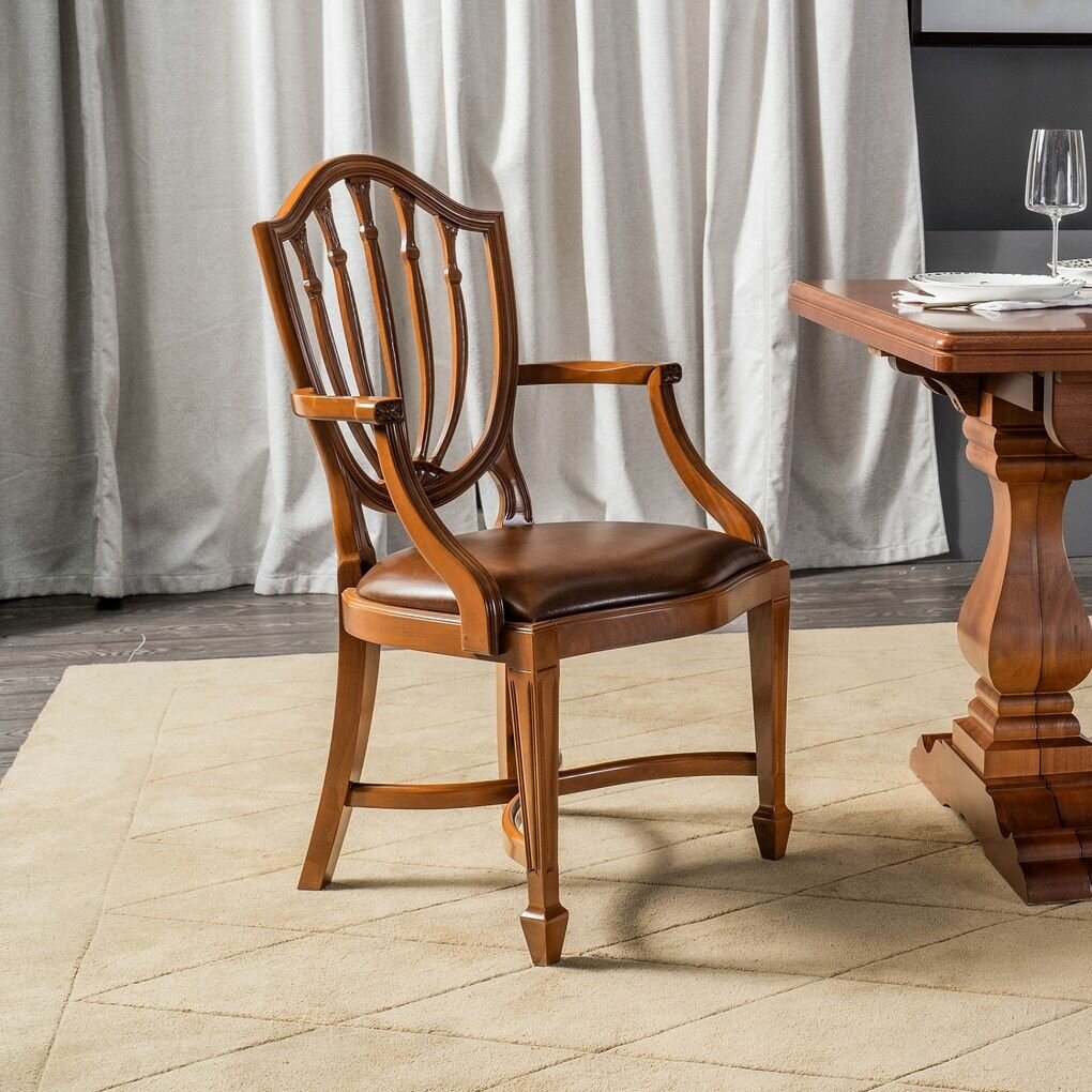 Стул-кресло деревянный элизабет, массив бука, испанский орех коричневый