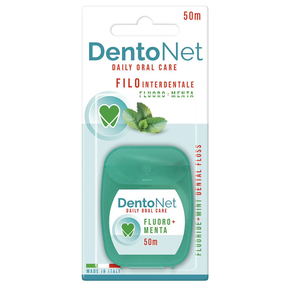 Зубная нить с фтором и мятой 50 м, DENTONET