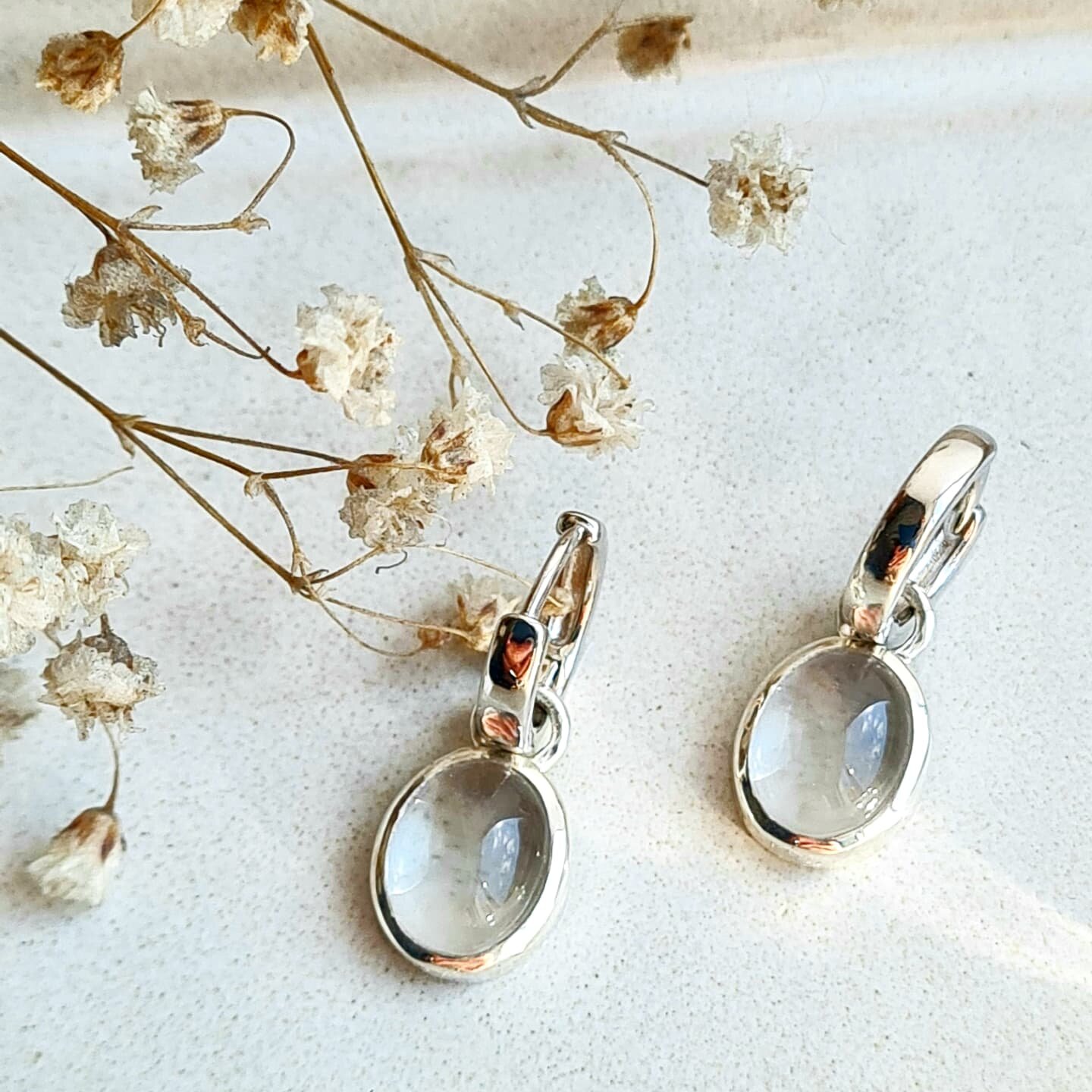 Серьги, серебро, 925 проба, горный хрусталь