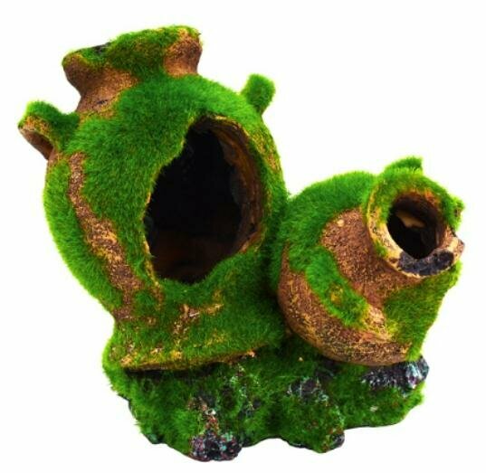 Аквариумная декорация PRIME «Вазоны с мхом» 14,5×9×11,5 см