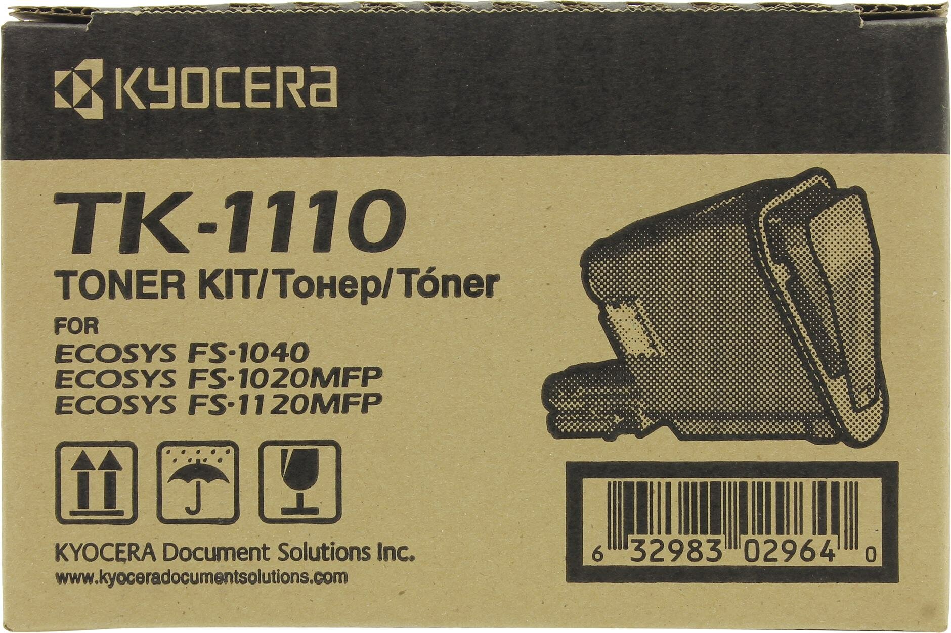 Картридж лазерный оригинальный KYOCERA TK-1110, 2500 страниц, чёрный