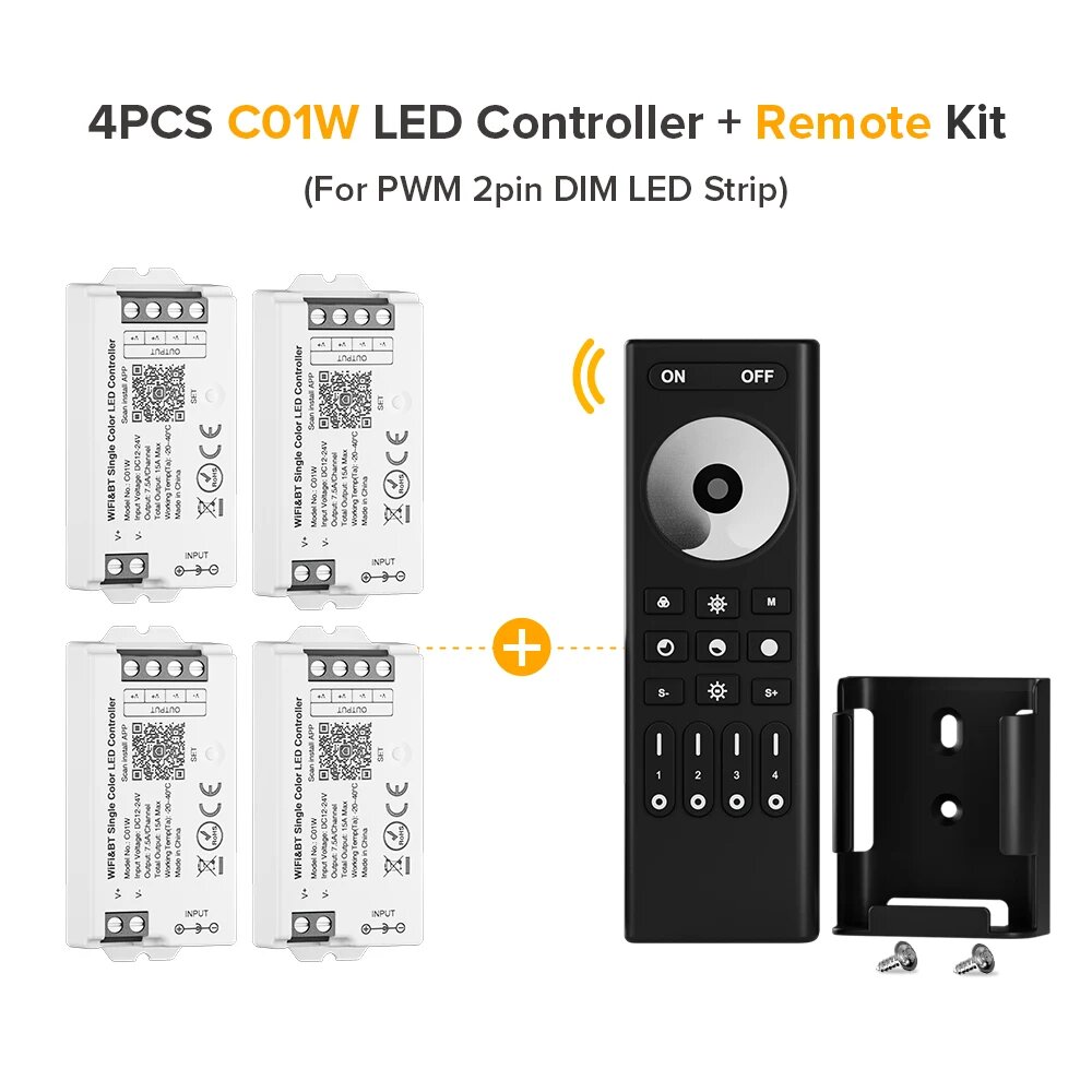 4xC01W LED контроллер + пульт для лент 2pin DIM