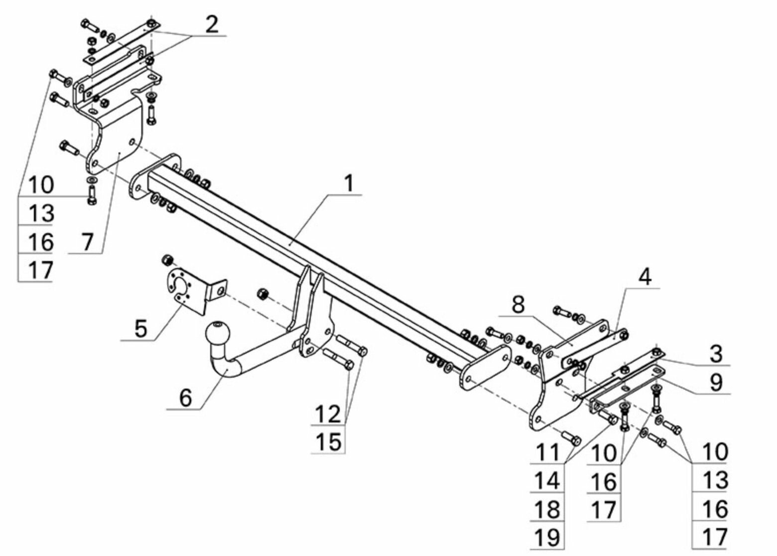 Фаркоп AvtoS для NISSAN QASHQAI J11 (2014-) с универсальной электрикой Smart(блок) и сертификатом в комплекте, арт.(NS 25+smart)