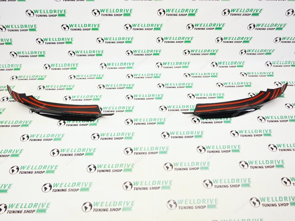 Клыки передние BMW 3 E90 E91 рестайлинг не М пакет черный глянец