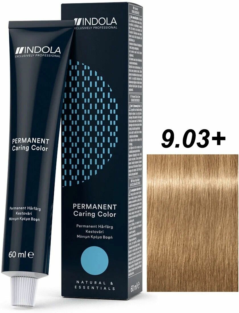 Indola Ageless 9.03+ Блондин натуральный золотистый интенсивный Крем-краска перманентная для волос 60 мл