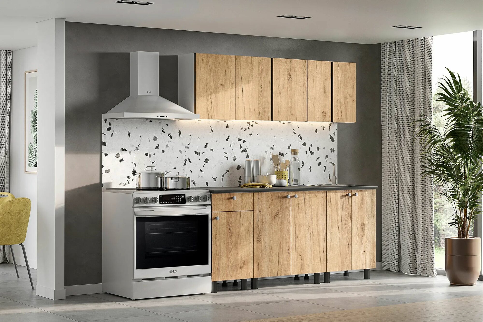 Кухня Леона 1.8 м дуб золотой