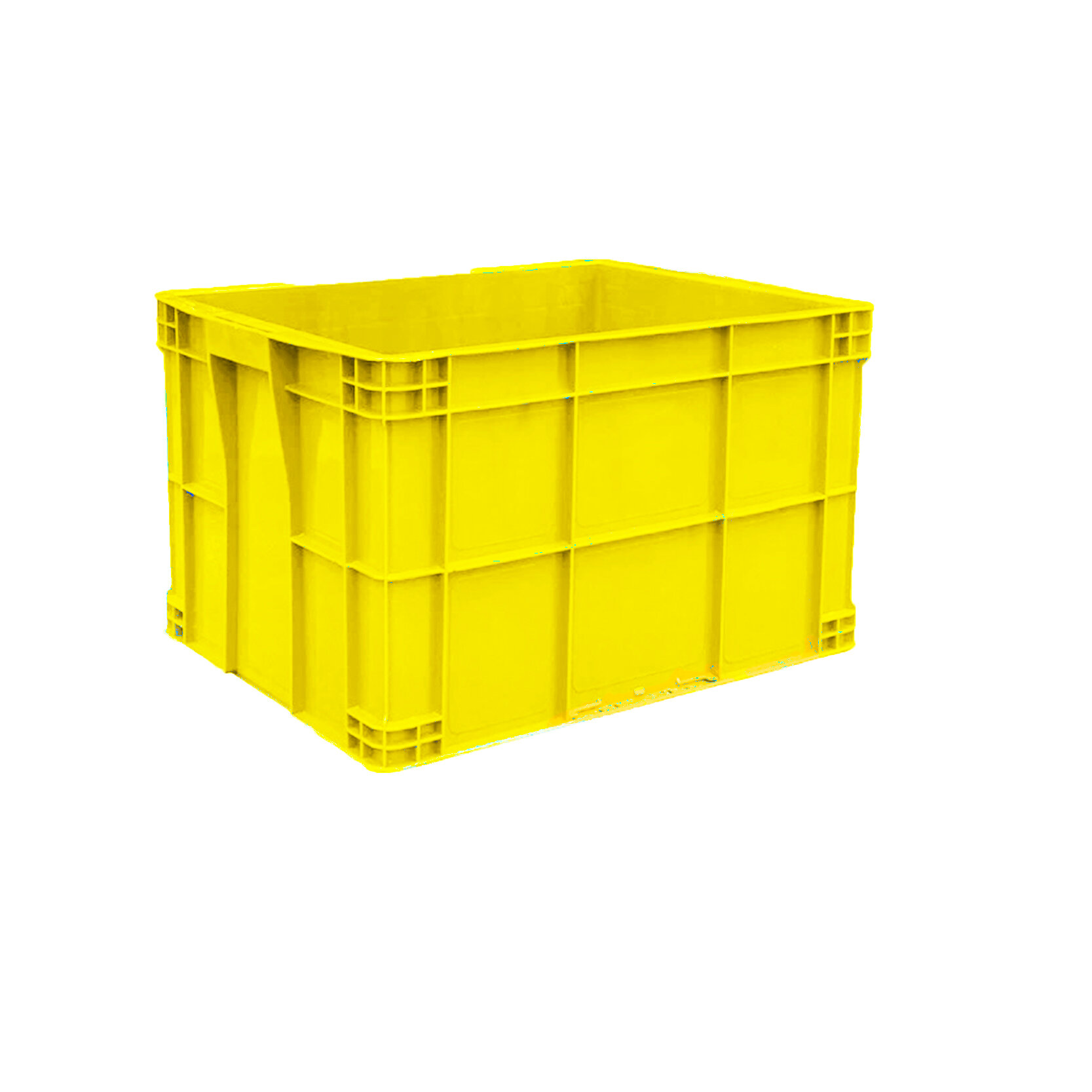 Логистический контейнер, пластик, 55x42x33 см, желтый, без крышки