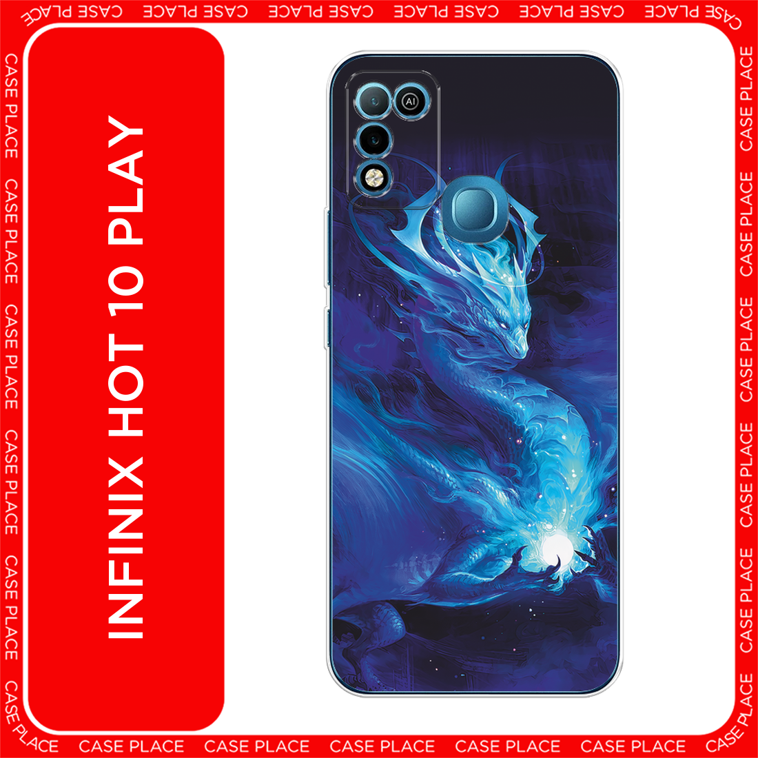 Чехол на Infinix HOT 10 Play / Инфиникс Хот 10 Плей с принтом Лунный дракон