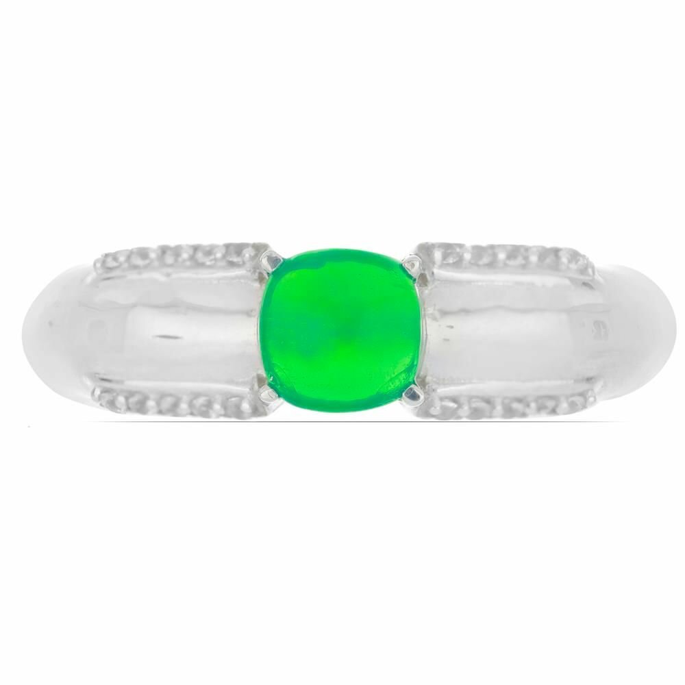 Кольцо, серебро, 925 проба, родирование, циркон, опал