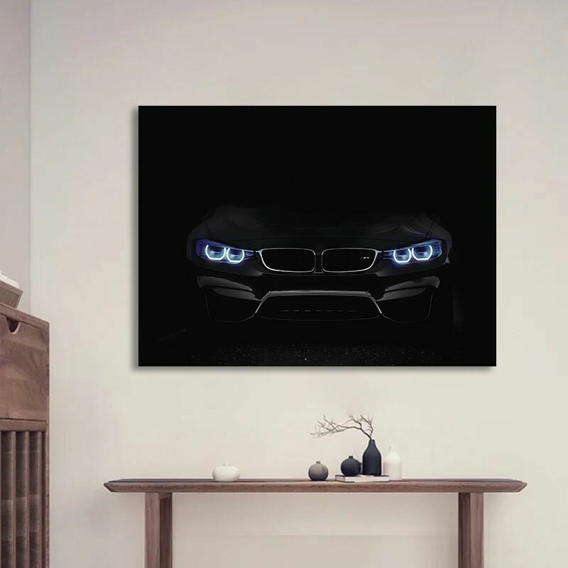 Картина "Машина BMW", на подрамнике, хлопок, дерево, 20x30 см