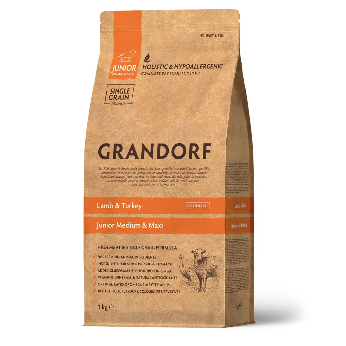 GRANDORF DOG Lamb&Turkey JUNIOR ягнёнок с индейкой для юниоров 1 кг