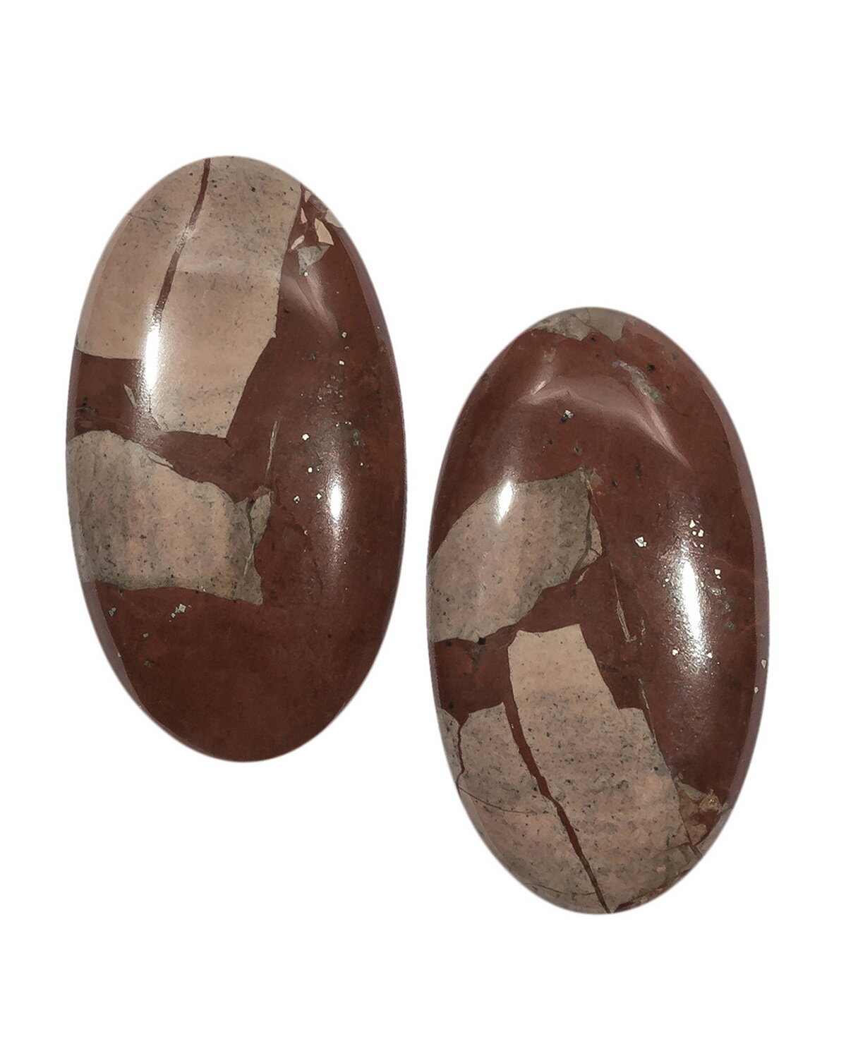 Кабошон Яшма (пара), размер: 38х21х5 мм, натуральный камень.