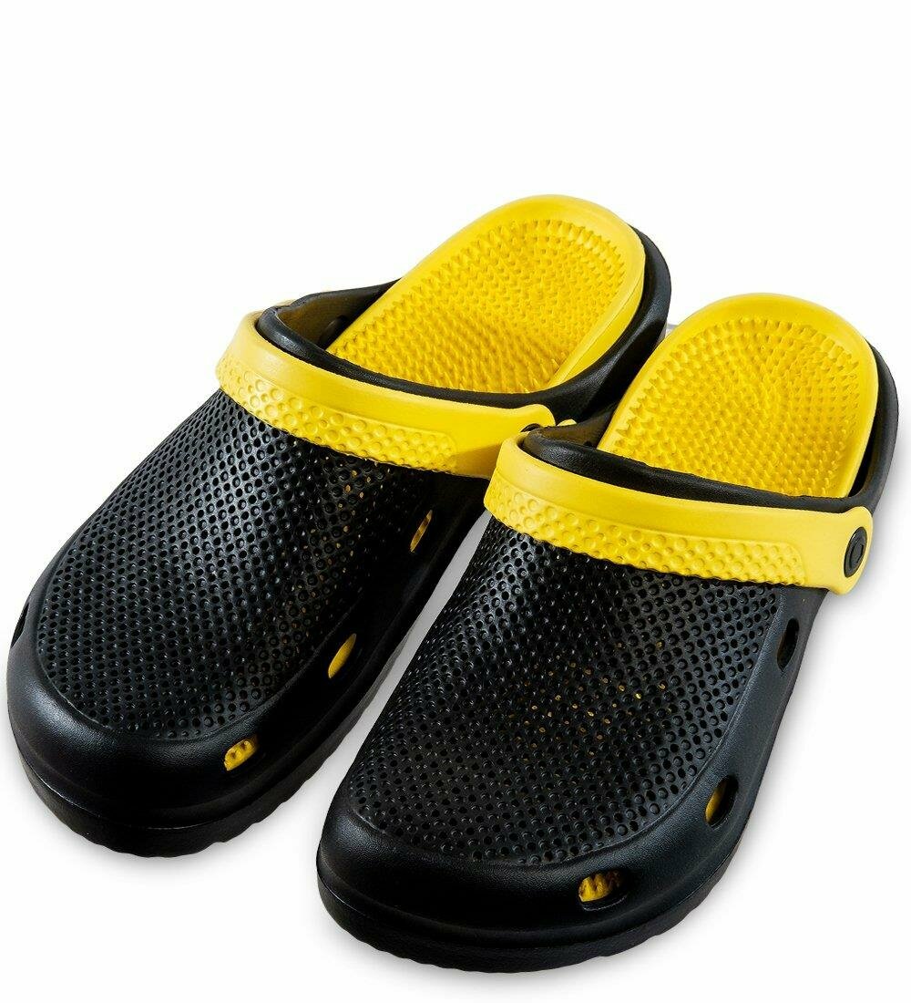 Массажные тапочки черно-желтые, длина 23см A2141602 Art Home, ПВХ 100%