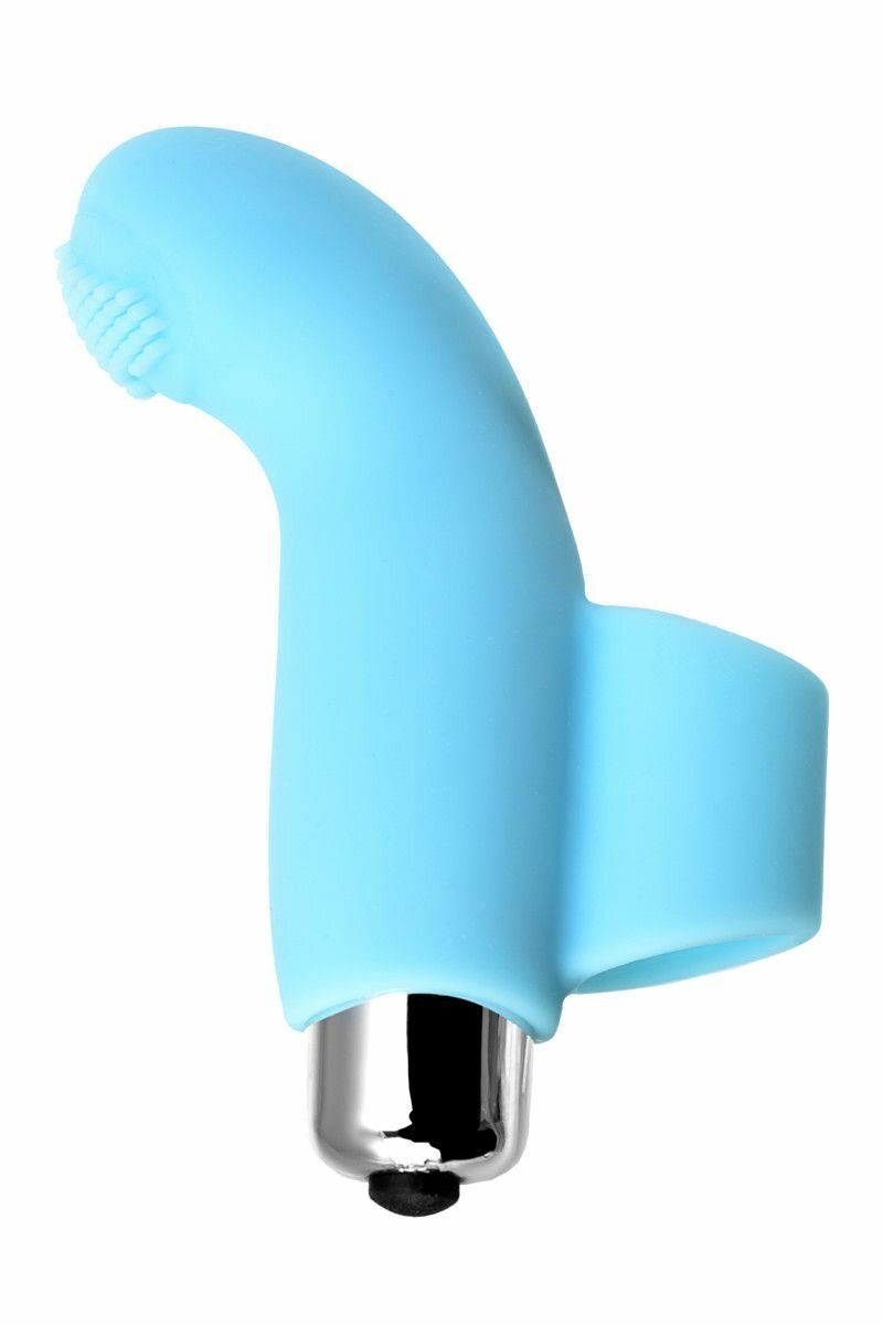 Вибронасадка на палец Sweet Toys для точки G, силикон, голубая, 9,5 см
