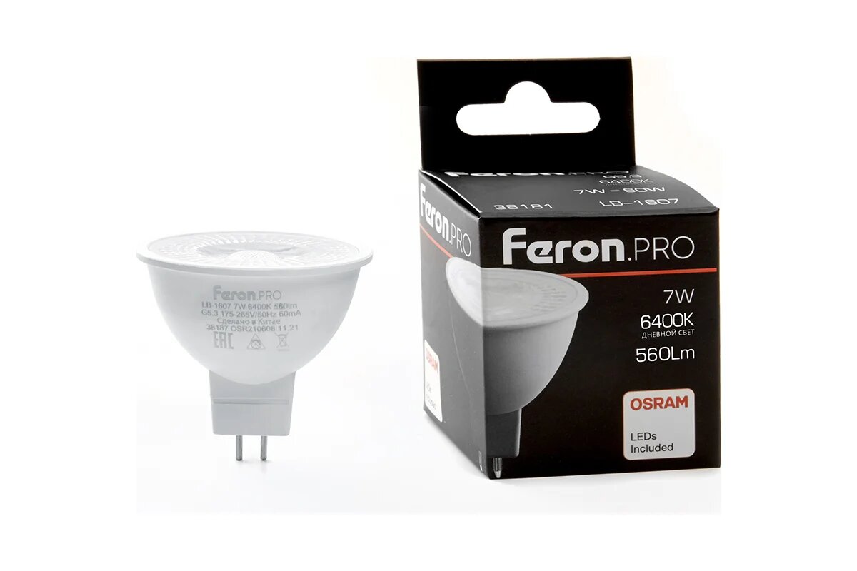 FERON PRO LB-1607 G5.3 7W светодиодная лампа 6400K 38181 для дома, офиса и магазинов