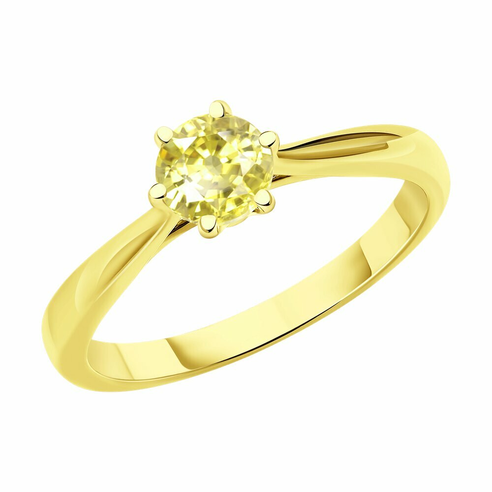 Кольцо помолвочное, желтое золото, 585 проба, бриллиант