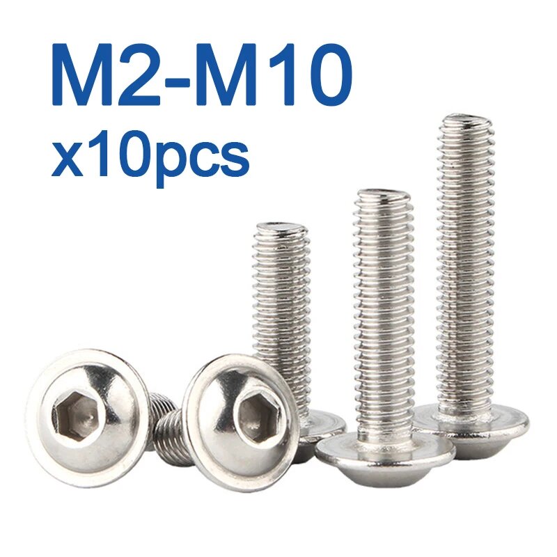 Винты из нержавеющей стали AZKD M2-M10 M3, 10mm x10pcs