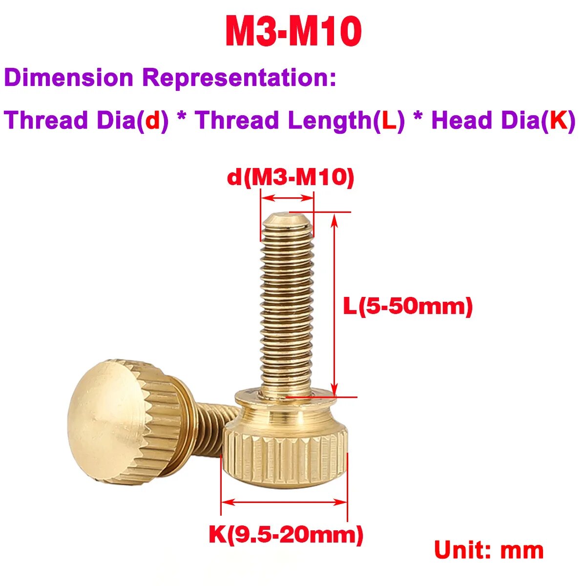 Латунные винты с круглой головкой M3-M10 1pcs M8X16X20