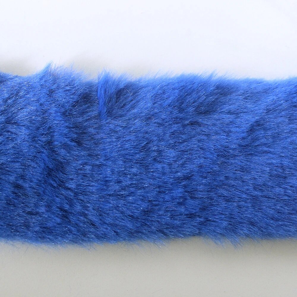Плюшевая ткань Solf искусственный кроличий мех 7 мм Синий, 24x25cm, Royal Blue
