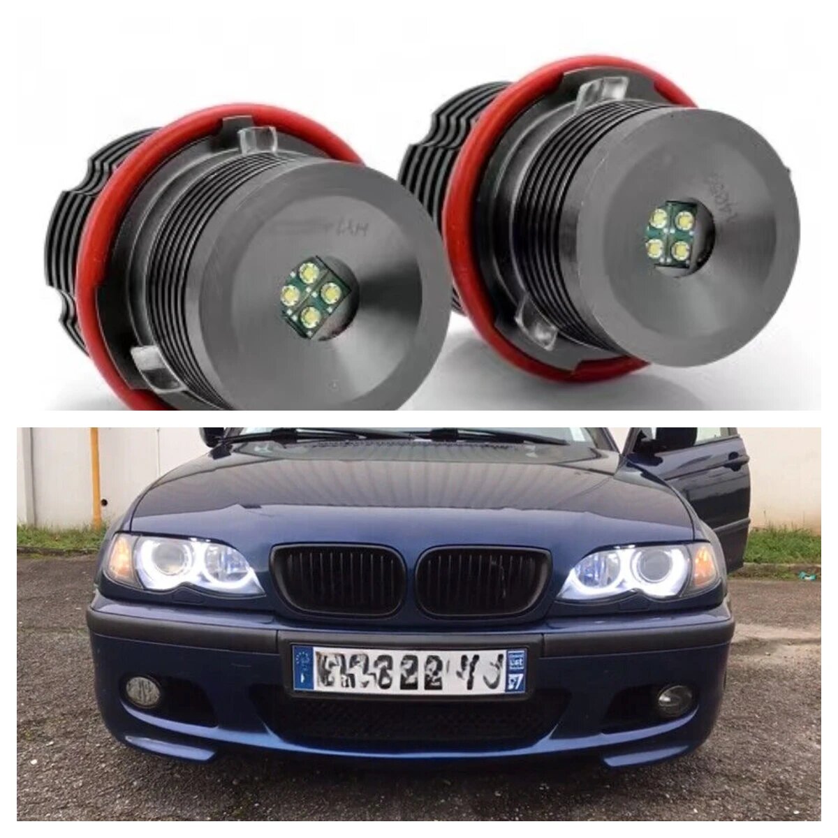 Новая 6000K 40W CREE светодиодная лампа Angel Eye Halo Ring Marker для BMW E39 E53 E60 E61 E63 E65 E66 E83 E87 X5 2x 2pcs white