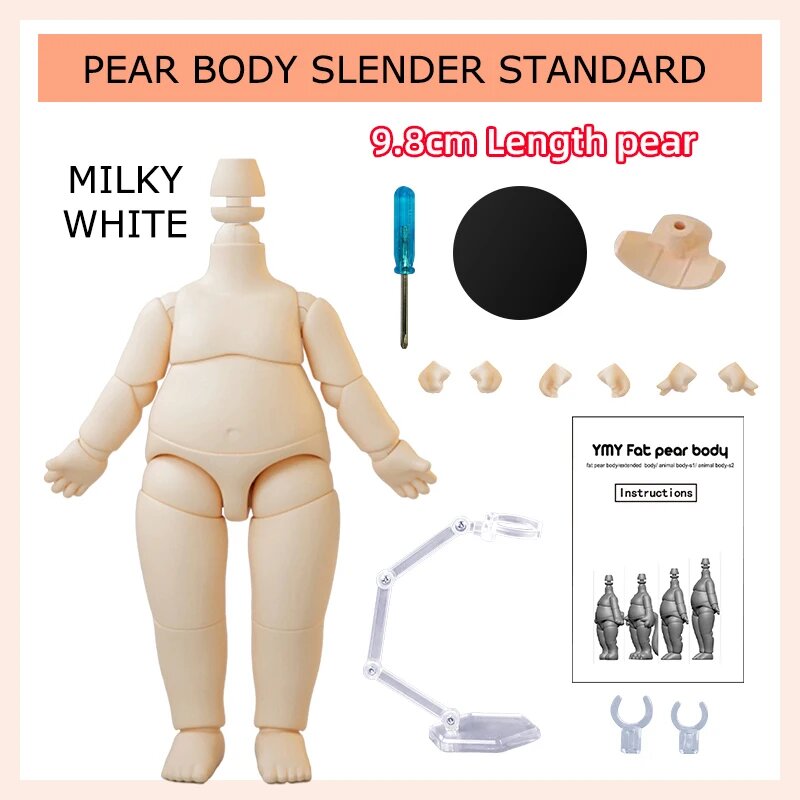 XiDonDon кукла OB11 грушевое тело кошка Бежевый, Pear Milky Length