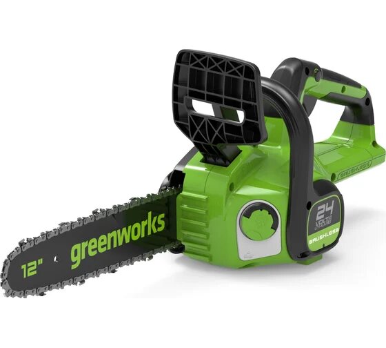 Цепная пила аккумуляторная GreenWorks GD24CS30, 24V, 30см, бесщеточная, c 1хАКБ 2 Ач c USB и ЗУ 2007007USB2