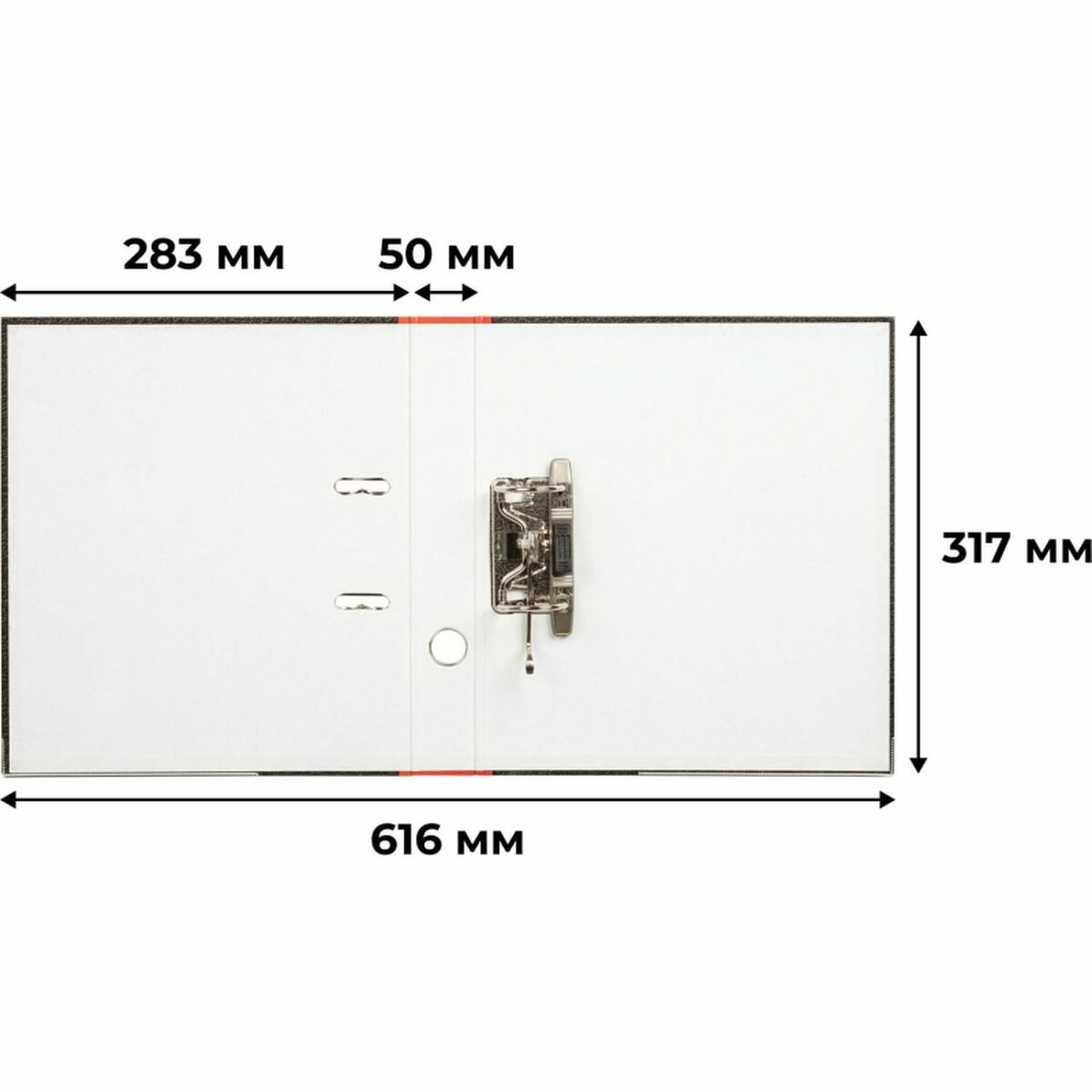 Папка-регистратор Attache Economy (50мм, А4, до 350л, картон "под мрамор") черная/красный корешок, 25шт.