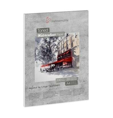 Альбом-склейка для акварели Hahnemuhle «Toned», 200 г/м2, A4, 20 л, целлюлоза 100%, мелкое зерно, серый