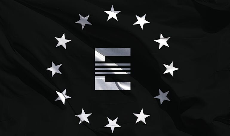 Флаг Анклава из Fallout Фоллаут на чёрном фоне, 70х105 см на сетке