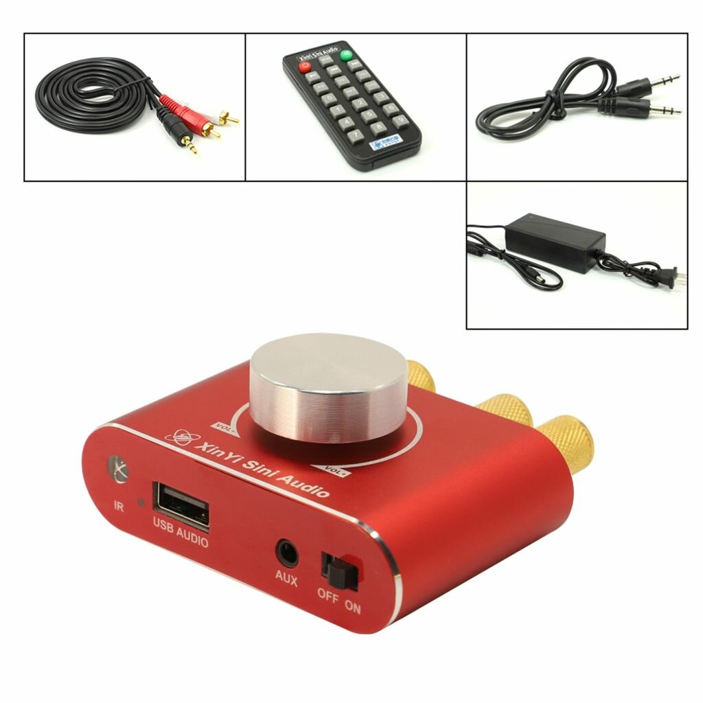 X15H Audiophile 15W стерео Bluetooth усилитель плата, красный, регулятор США