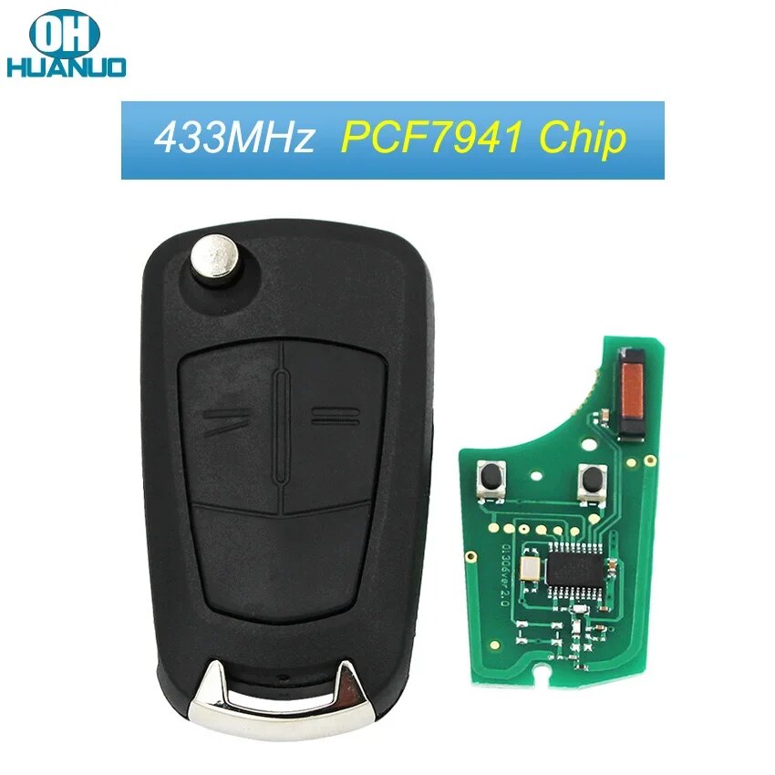2 кнопки дистанционного ключа OHHUANUO 433 МГц PCF7941 чип ID46 для opel Vauxhall Astra H 2004 2005 2006 2007 2008 2009