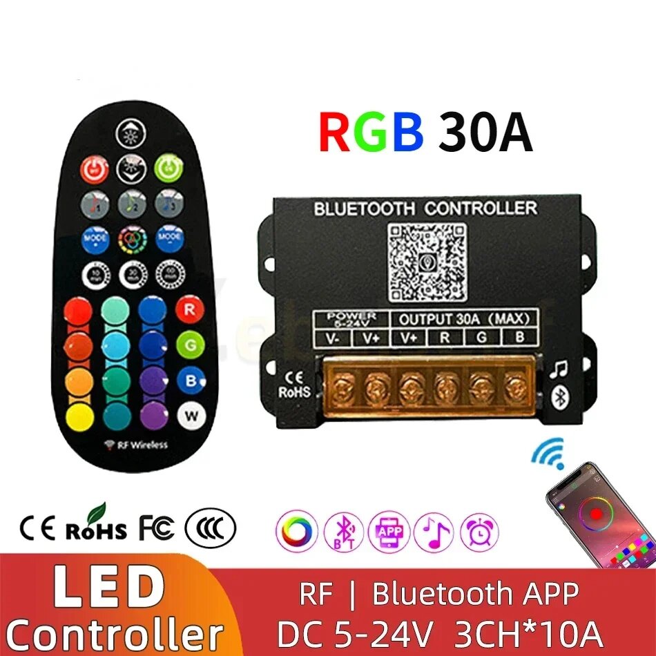 RGB 30A Bluetooth LED Контроллер 3CH
