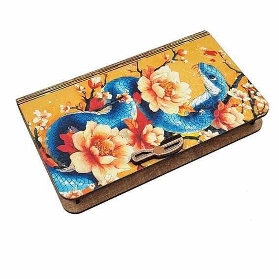 Шкатулка для денег КНР деревянная, Символ Года 2025 "Змея" (20-460-106)