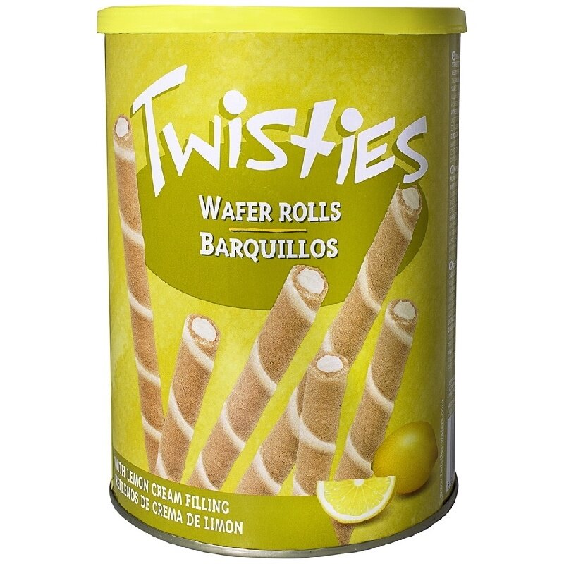 Вафли TWISTIES палочки с лимонным кремом /жесть/ 400г