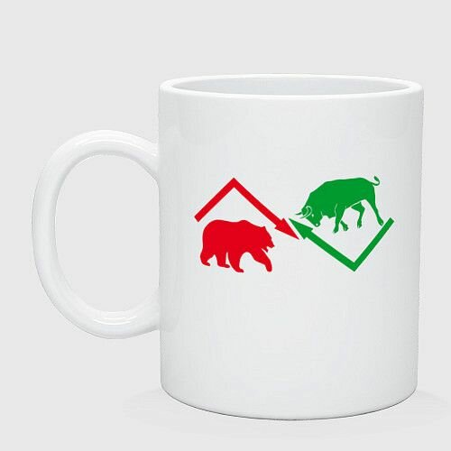 Быки и медведи Керамическая кружка