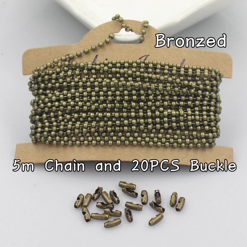 Металлические шариковые цепочки Che Daxia 5 м, 2.0mm diameter, Bronzed Set