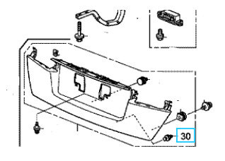 Фиксатор, отделка тыльной двери (натуральный) (Оригинал)