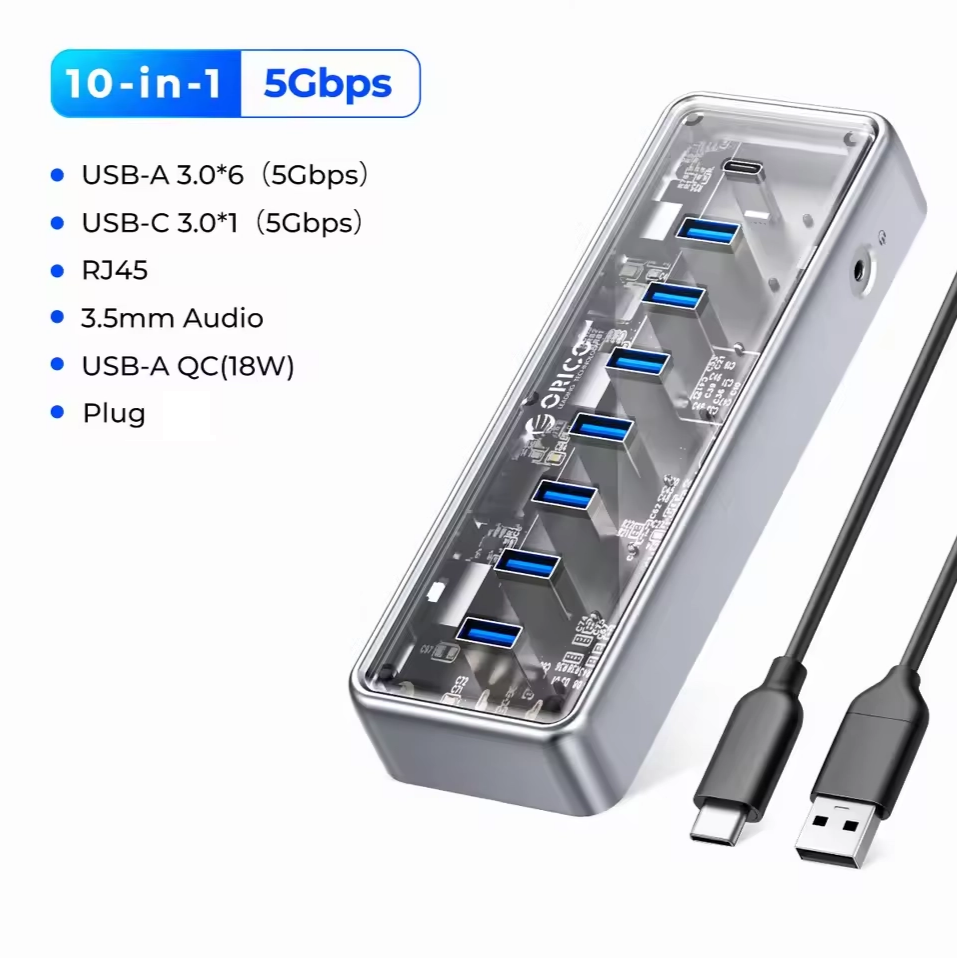 ORICO Док-станция OMI-12P USB, Type-C, PD100, RJ45, AUX