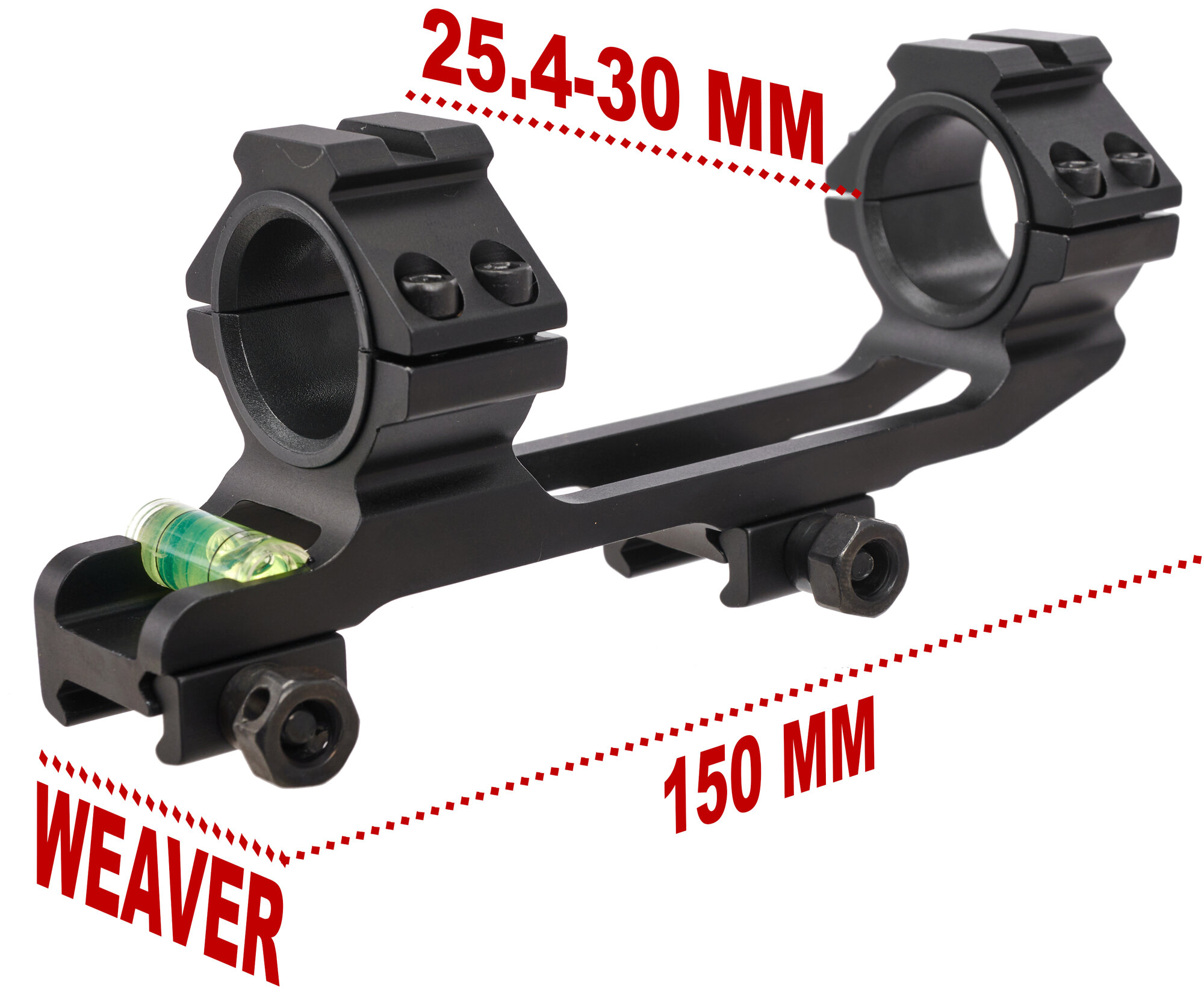 Крепление-моноблок Patriot BH-MS22 (Weaver, 25.4-30 мм, индикатор уровня, высокий 23 мм)