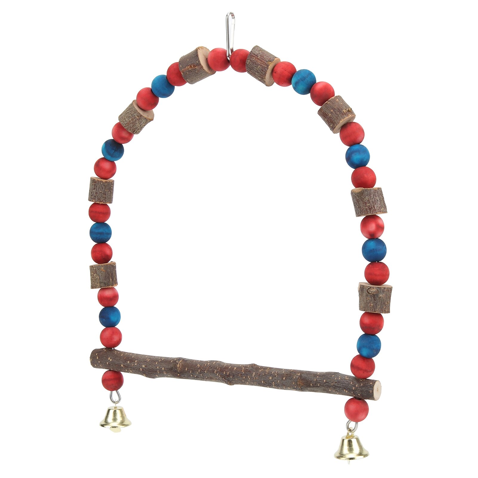 Подвесная качель-игрушка для птиц, устанавливаемая в клетку для попугаев с крючком, подходит для неразлучников, зябликов, волнистых попугайчиков. Длина стойки: 12 см / 4,7 дюйма.